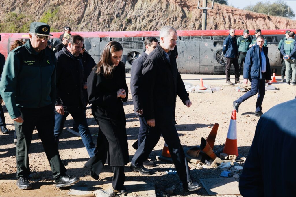 King Felipe VI and Queen Letizia visit Adamuz after deadly train crash ...